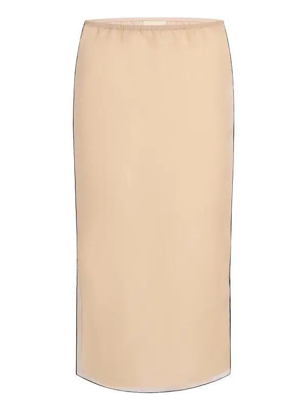 Khaite Syndi Layered Column Skirt - Tea Stain