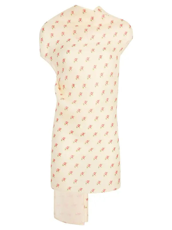 Khaite Tatia Ditsy Rose Print Dress - Ditsy Rose Cream