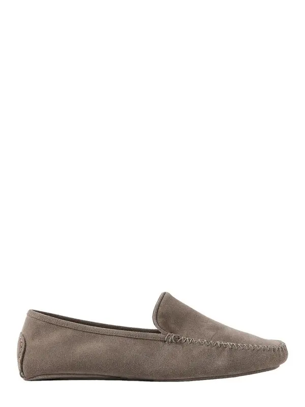 Thom Sweeney Cashmere-lined Suede Slippers - Brown