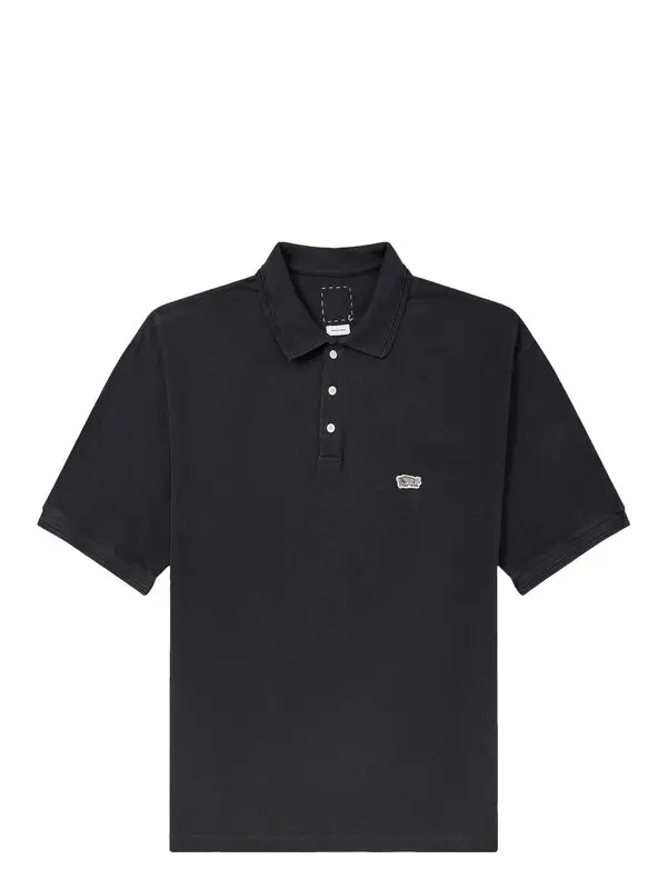 Visvim Mondo Logo-embroidered Cotton-piqué Polo Shirt - Black