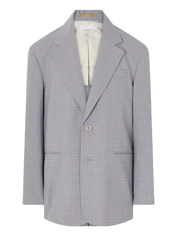Our Legacy Industry Checked Grain De Poudre Blazer - Gray
