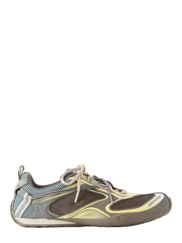 Balenciaga Radar Gradient Lines Mesh And Rubber Sneakers - Brown