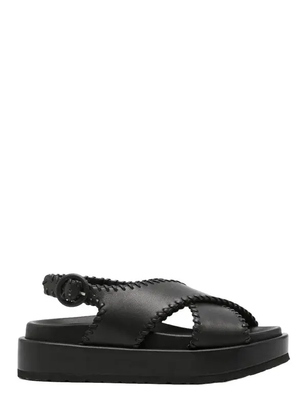 PALOMA BARCELO Criss-cross Stitched Sandals - Black