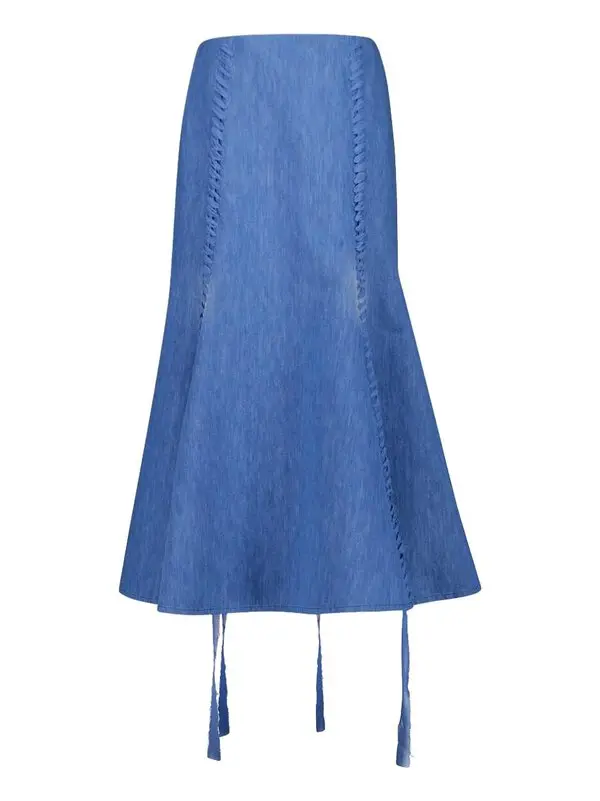 Gabriela Hearst Dion Light Denim Maxi Skirt - Blue