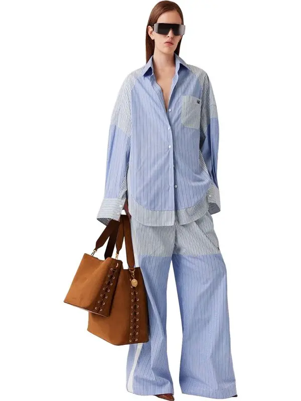 Stella McCartney Striped Wide-leg Trousers - Blue