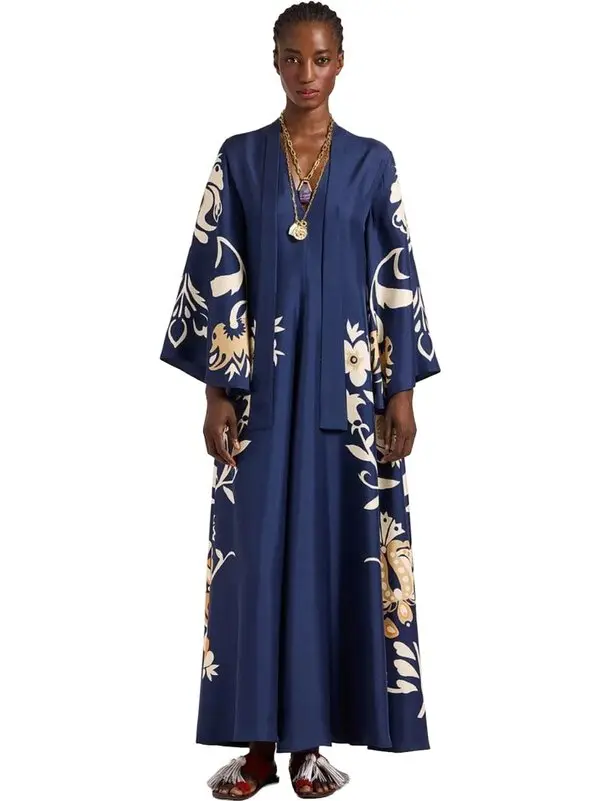 La DoubleJ Selva Placée Maxi Dress - Blue