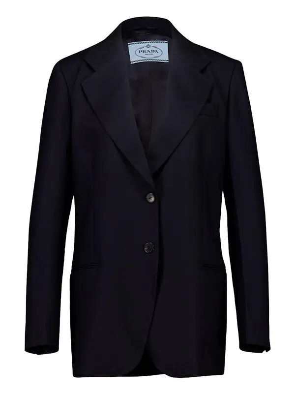 Prada Virgin Wool Single-breasted Blazer - Blue