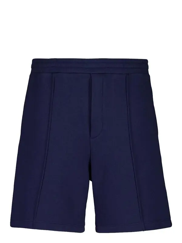Valentino Garavani Cotton Jersey Shorts With Seam Detail - Blue