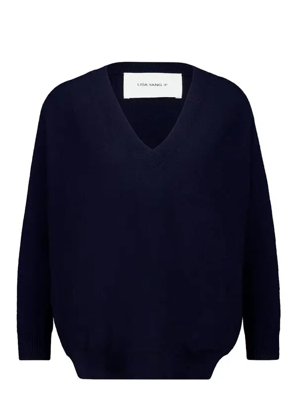 LISA YANG Kenny Cashmere V-neck Sweater - Blue