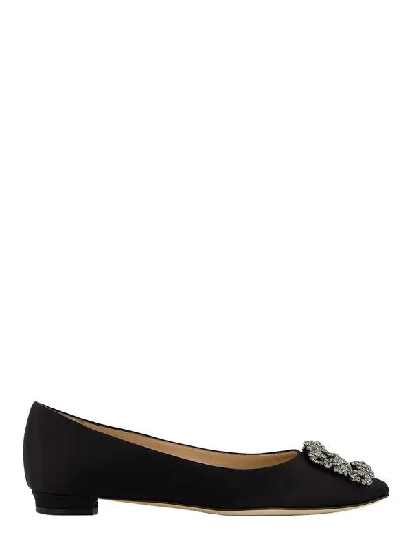 Manolo Blahnik Hangisiflat Ballerinas - Black