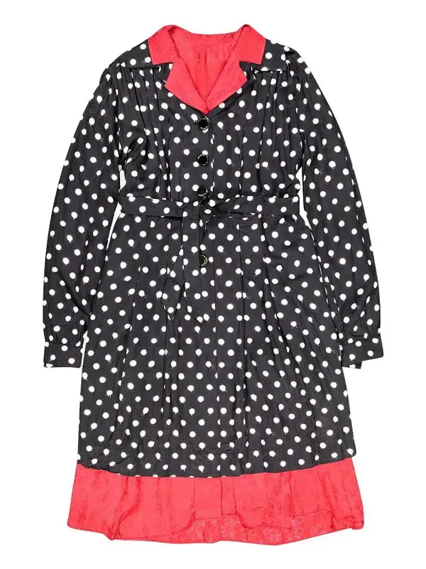 Balenciaga Spray Dots Reversible Coat Dress - Black