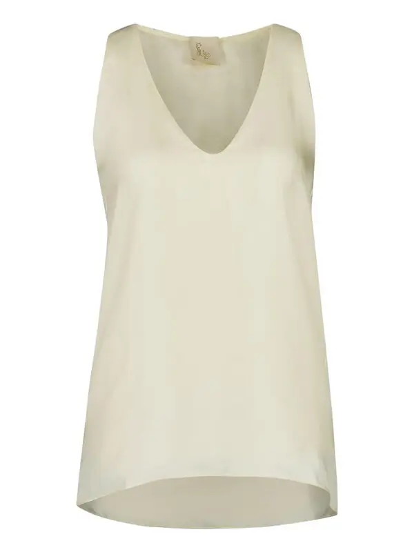 PAULA Silk Twill Tank-top - Cream