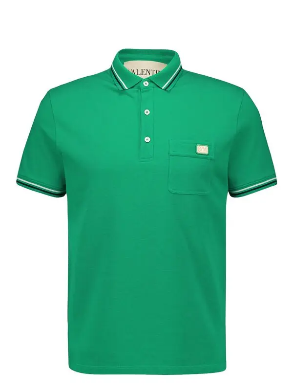 Valentino Garavani Cotton Regular Fit Polo - Green