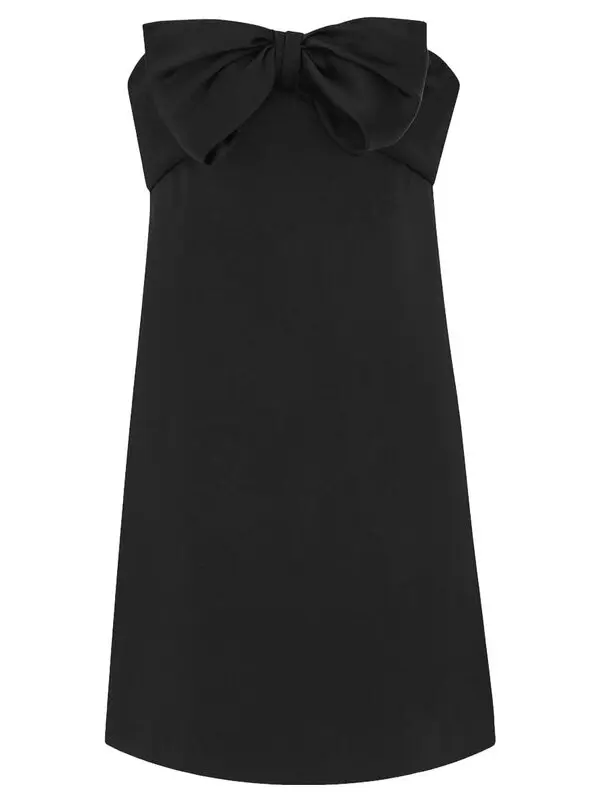 Saint Laurent Bustier Crepe Satin Mini Dress - Black