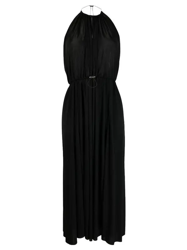 Miu Miu Organzine Midi Dress - Black
