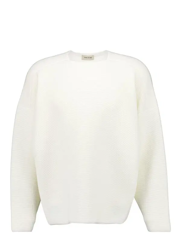 Fear Of God Ottoman Ribbed Straight Neck Sweater - Cream