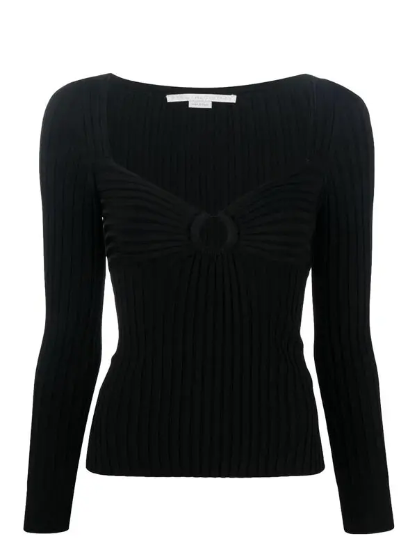 Stella McCartney Ribbed Jumper With Cut-out Detailing - Black