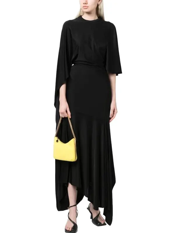 Stella McCartney Cape-sleeve Asymmetric Dress - Black