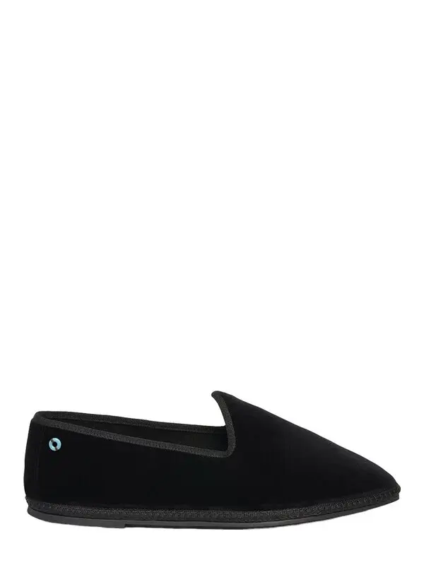 PIEDATERRE Furlane Cotton Slippers - Black