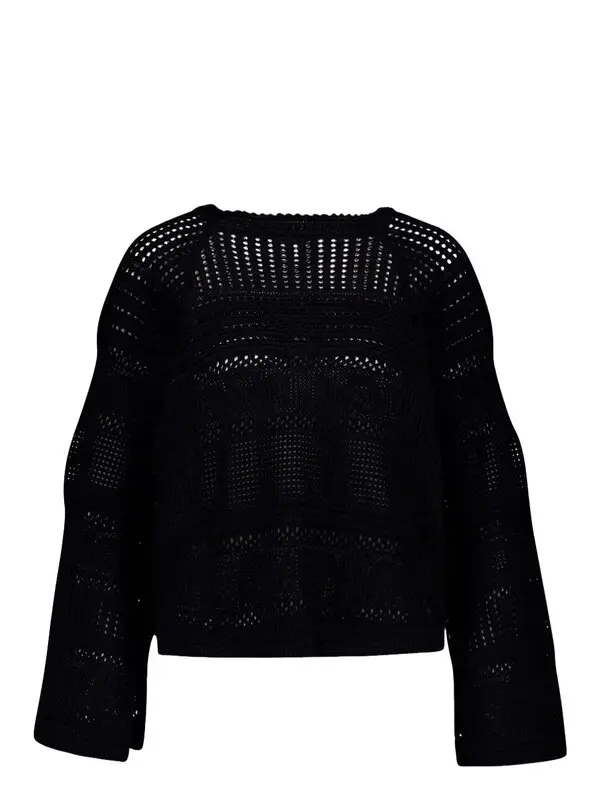 Stella McCartney Crochet-knit Blouse - Black