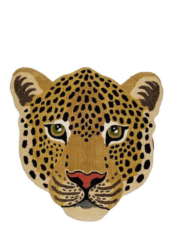 DOING GOODS Himani Leopard Head Rug - Black
