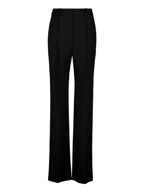 Saint Laurent Tailored Wool Straight-leg Trousers - Black