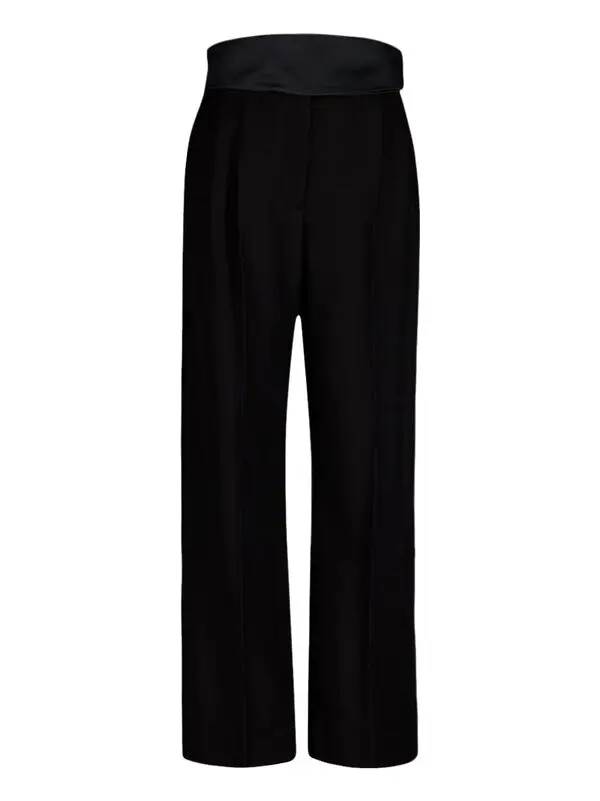 Stella McCartney Wide-leg Wool Tuxedo Trousers - Black