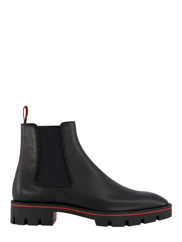 CHRISTIAN LOUBOUTIN Alpinosol Calf Leather Ankle Boots - Black