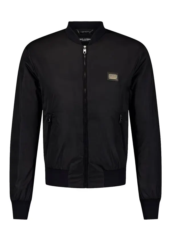 Dolce & Gabbana Logo Plaque Bomber Jacket - Black