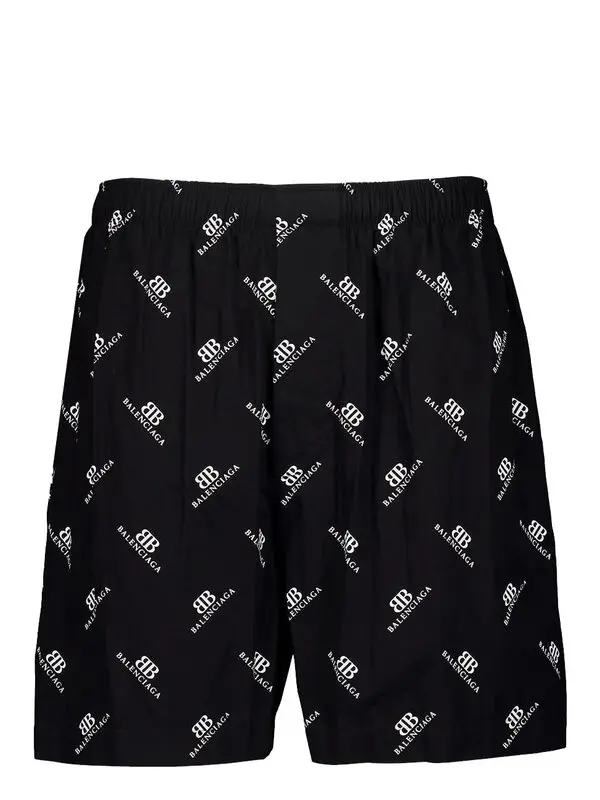 Balenciaga Bb Logo Bermuda Shorts - Black