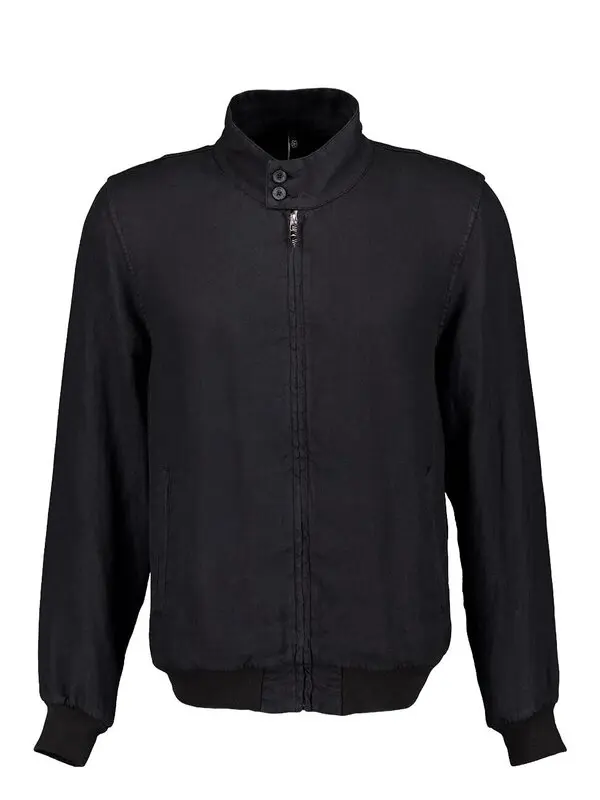 120% Lino Linen Bomber - Black