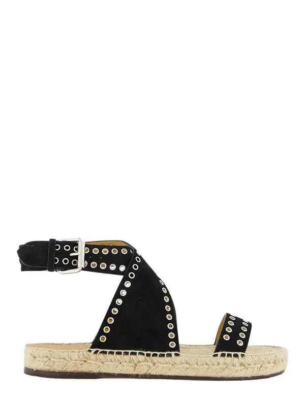 Isabel Marant Illya Studded Suede Sandals - Black