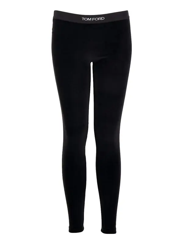 TOM FORD Lustrous Velour Leggings - Black