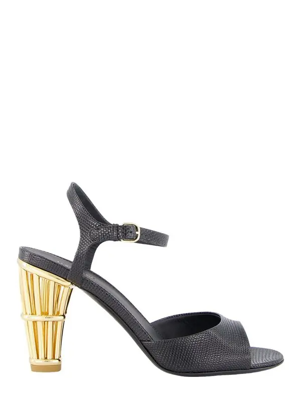 FERRAGAMO Cage Heel Sandal - Black