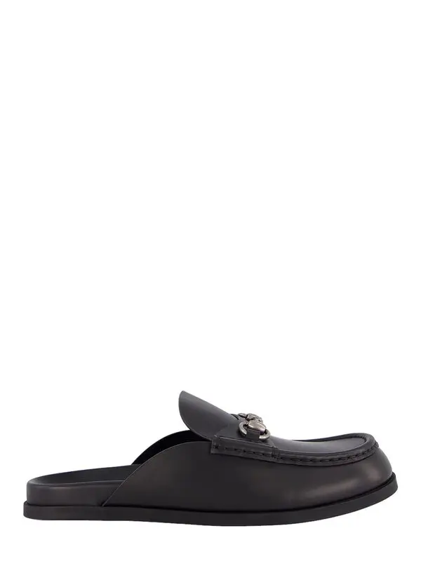 Gucci Flat Sierra Calfskin Mules - Black