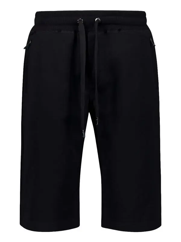 Dolce & Gabbana Dg Essentials Logo-plaque Jersey Shorts - Black
