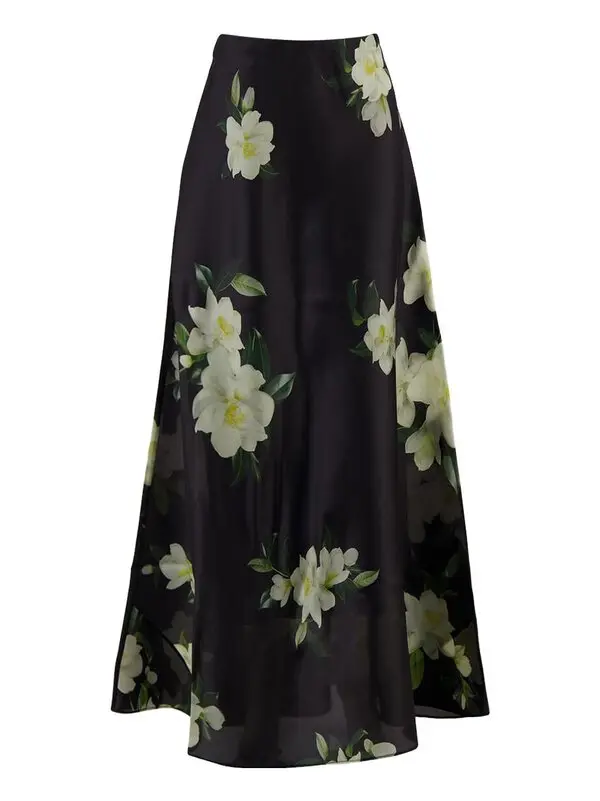 Zimmermann Magnolia Harmony Flared Midi Skirt - Black