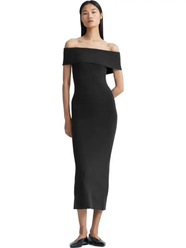 Altuzarra Marceau Off-the-shoulder Midi Dress - Black