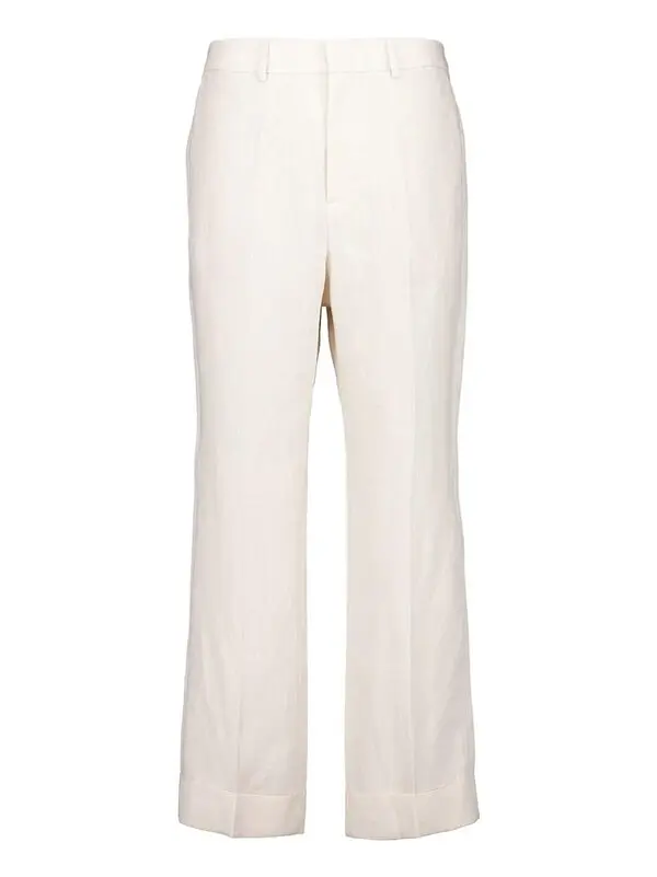 Valentino Garavani Classic Fit Linen Trousers - Cream