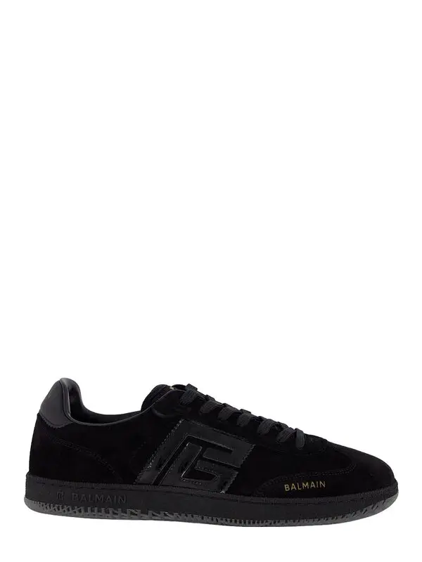 Balmain Suede And Patent Leather Sneakers - Black