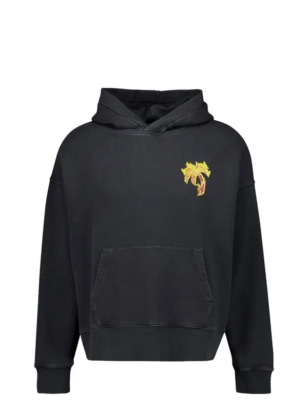 Palm Angels Burning Palm Hoodie - Black