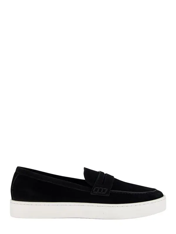Manolo Blahnik Suede Slip-on Loafers - Black