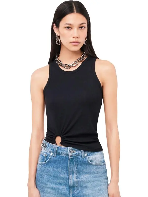 Rabanne Tank Top With Piercing Detail - Black