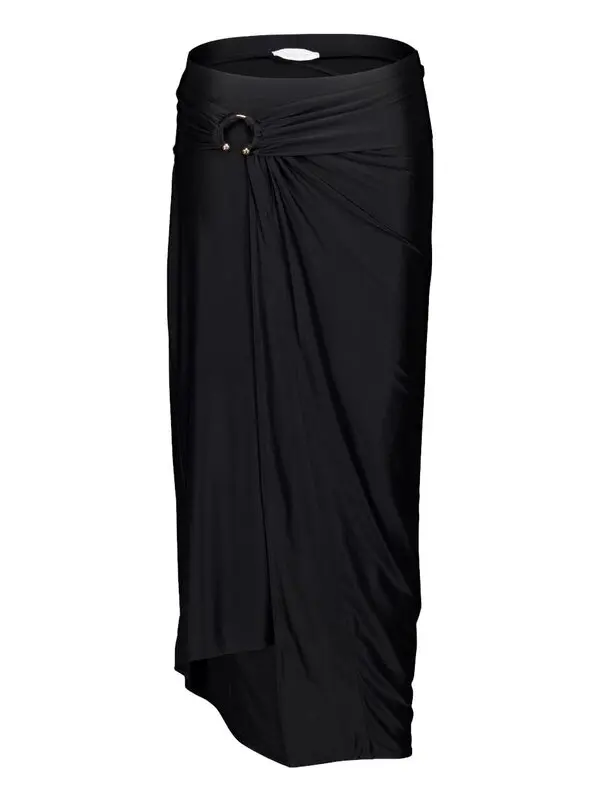 Rabanne Draped Midi Skirt - Black