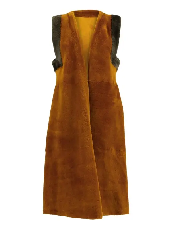 Zeus+dione Kozoka Shearling Midi Gilet - Brown