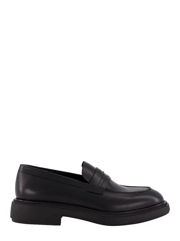 FERRAGAMO Calfskin Penny Loafers - Black