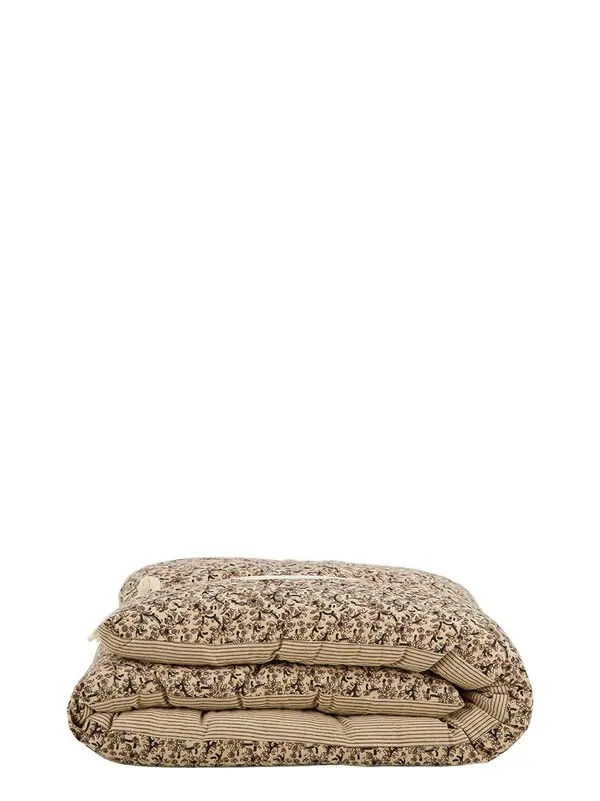 MADAM STOLTZ Printed Cotton Mattress - Brown