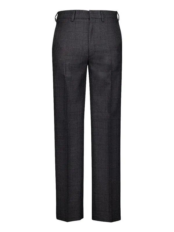 Prada Prince Of Wales Check Virgin Wool Trousers - Black