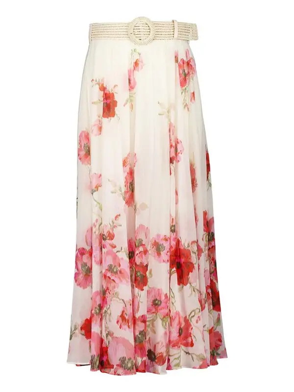 Zimmermann Floral Maxi Skirt - Cream