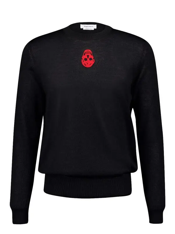 Alexander McQueen Inverted Skull Crew Neck Jumper - Black